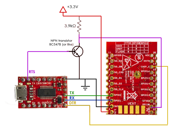 Programming Olimex ESP8266 dev board with FT231X